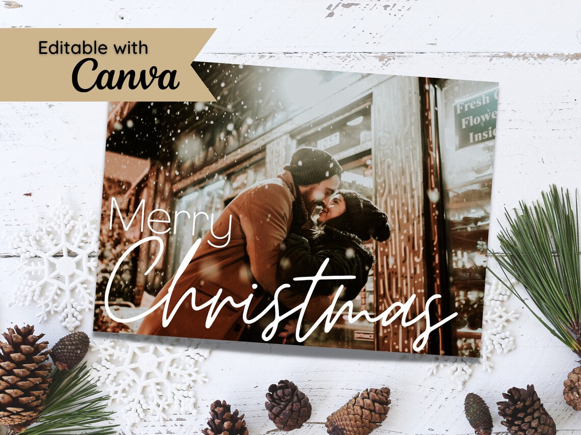 Printable Christmas Photo Template Digital Christmas Photo - Etsy