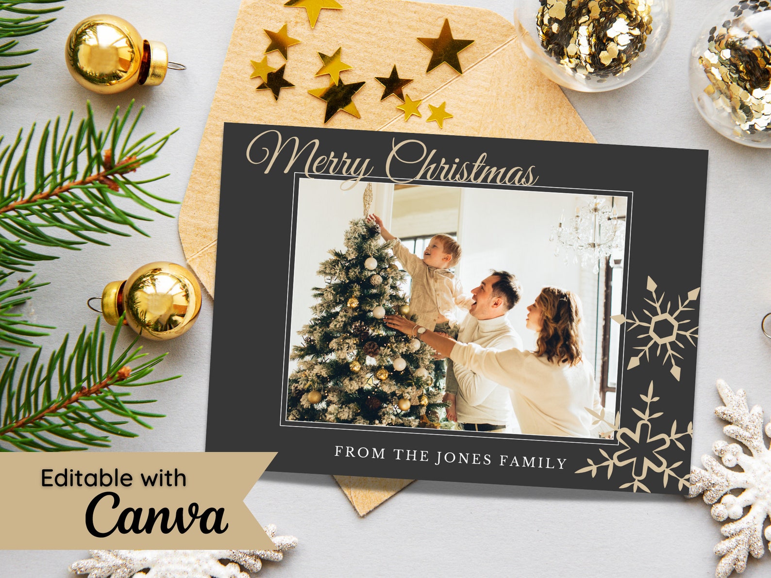 Printable Christmas Photo Template Digital Christmas Photo - Etsy