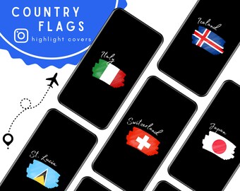 Country Flags, Instagram Travel Story Highlight Covers, Travel Story ...