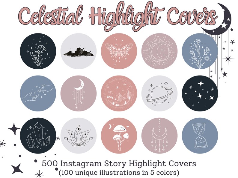 Celestial Instagram Story Highlight Covers, Lifestyle Highlight Icons ...