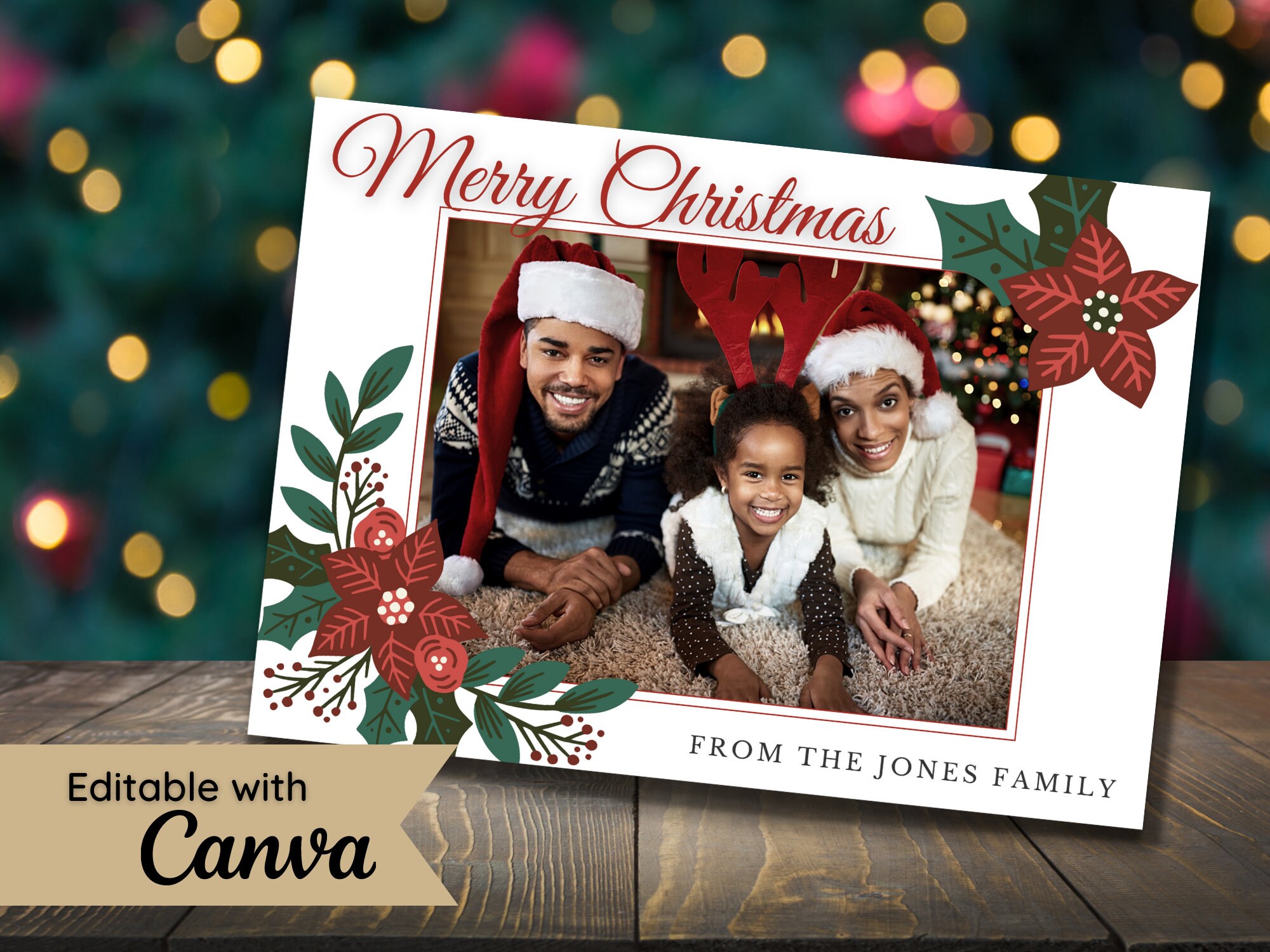 Printable Christmas Photo Template Digital Christmas Photo - Etsy