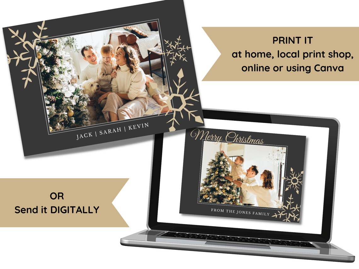 Printable Christmas Photo Template Digital Christmas Photo - Etsy