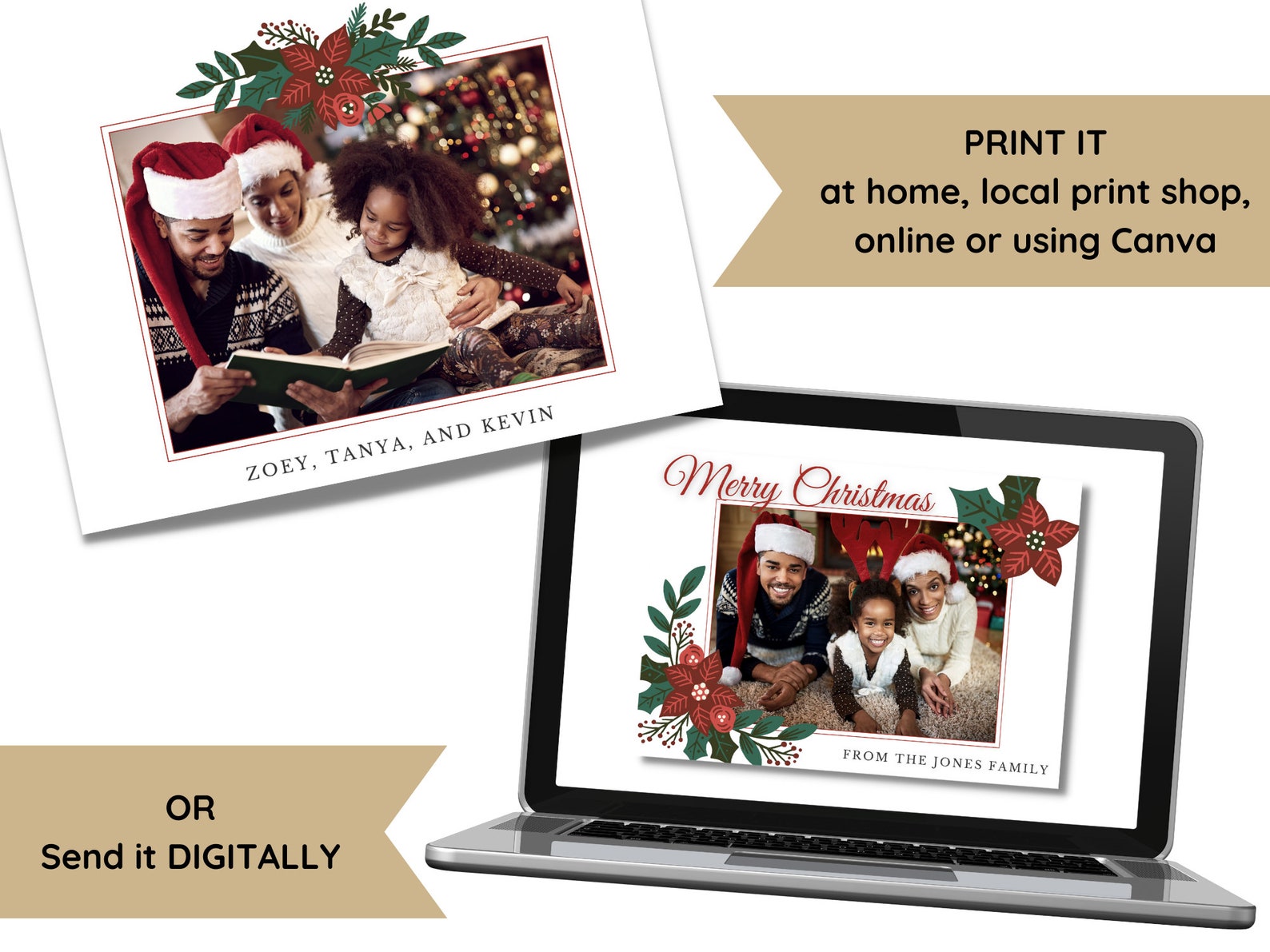 Printable Christmas Photo Template Digital Christmas Photo - Etsy
