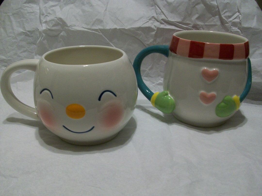 SNOWMAN STACKABLE MUGS Hallmark / Set of Two - Etsy