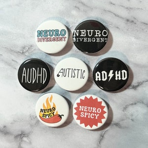 Neurodivergent Pins - Autism Punk Pins - Neurospicy Button - ADHD ...