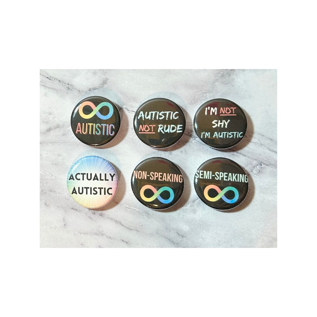 Autism Punk Pins - Neurodivergent Buttons - Actually Autistic Not Rude ...
