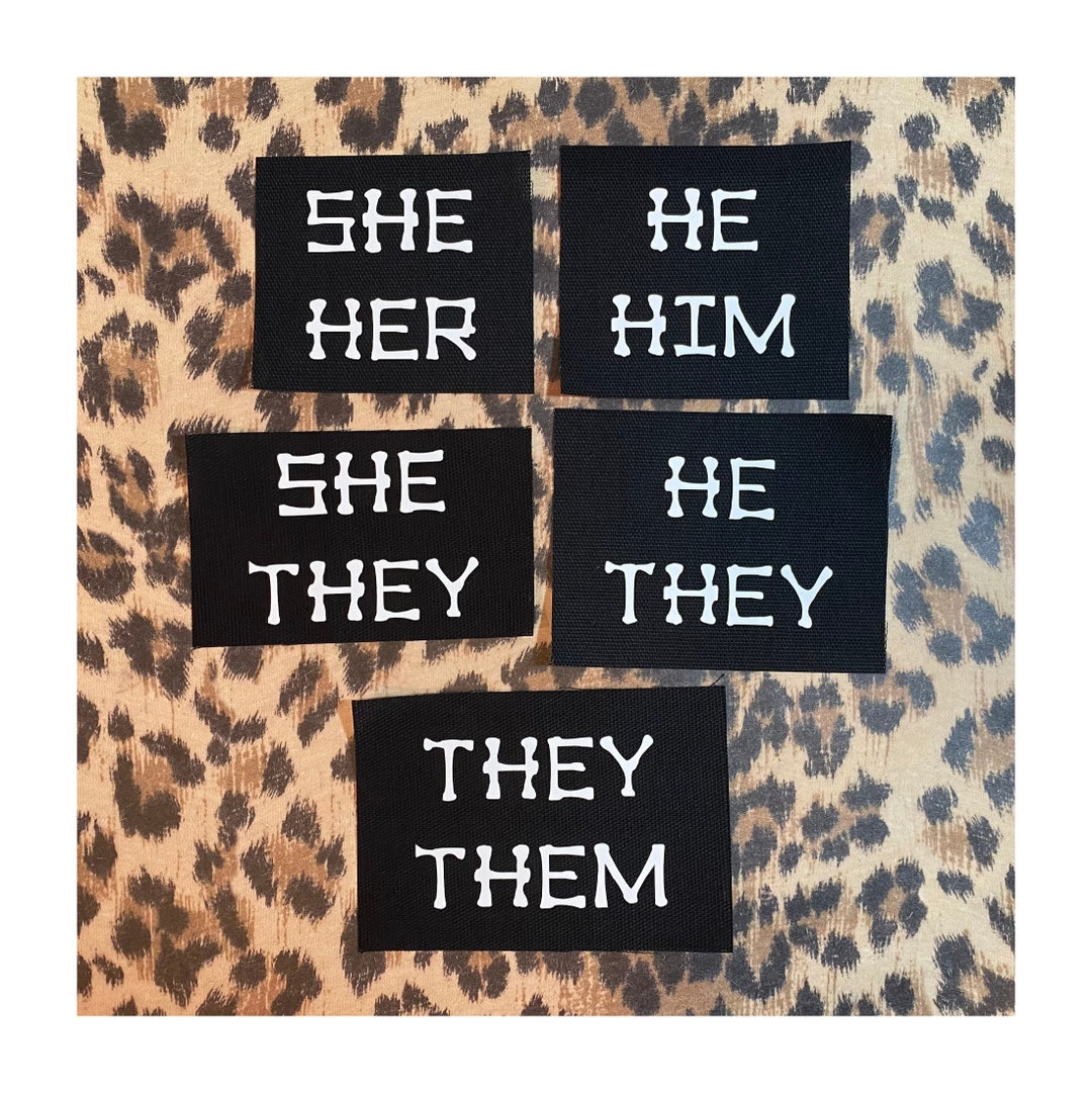 Bones Pronoun Punk Patches - Crust Punk Patches - Trans Patches - They ...