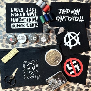 Punk Sewing Kit - Punk Kit Punk Patches Pins and Sewing Supplies With ...