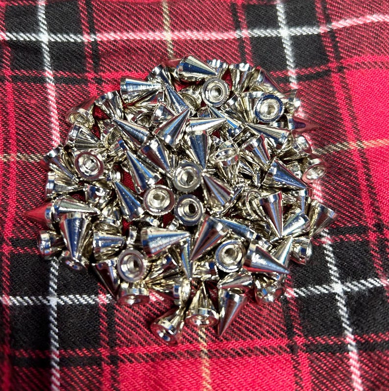 Cone Spikes 7x10mm Screwback Spikes for Punk Jewelry, Small Spikes for ...