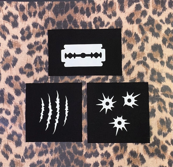 Crust Punk Patches Razorblade Patch Bullet Hole Claw - Etsy