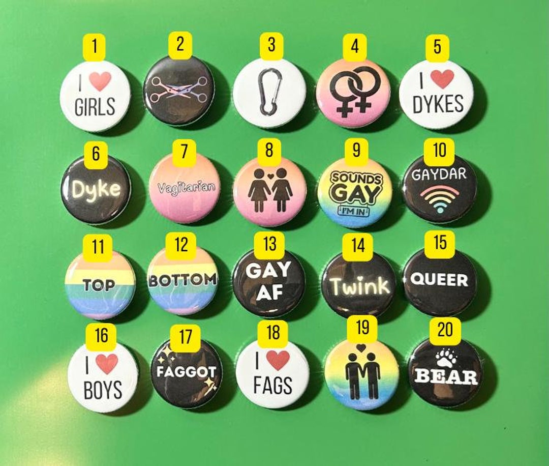 Gay Pride Punk Pins - LGBTQ+ Flag Pins - Gay Signaling Lesbian Flagging ...