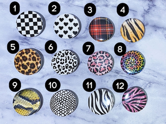 Punk Pins Pinback Punk Buttons Animal Print Pins Plaid - Etsy