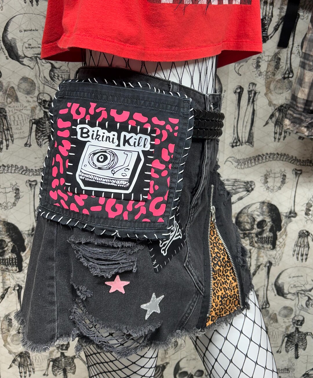 Punk Belt Pouch, Punk Belt Bag, Punk Hip Pouch, Punk Belt Pocket Patch ...