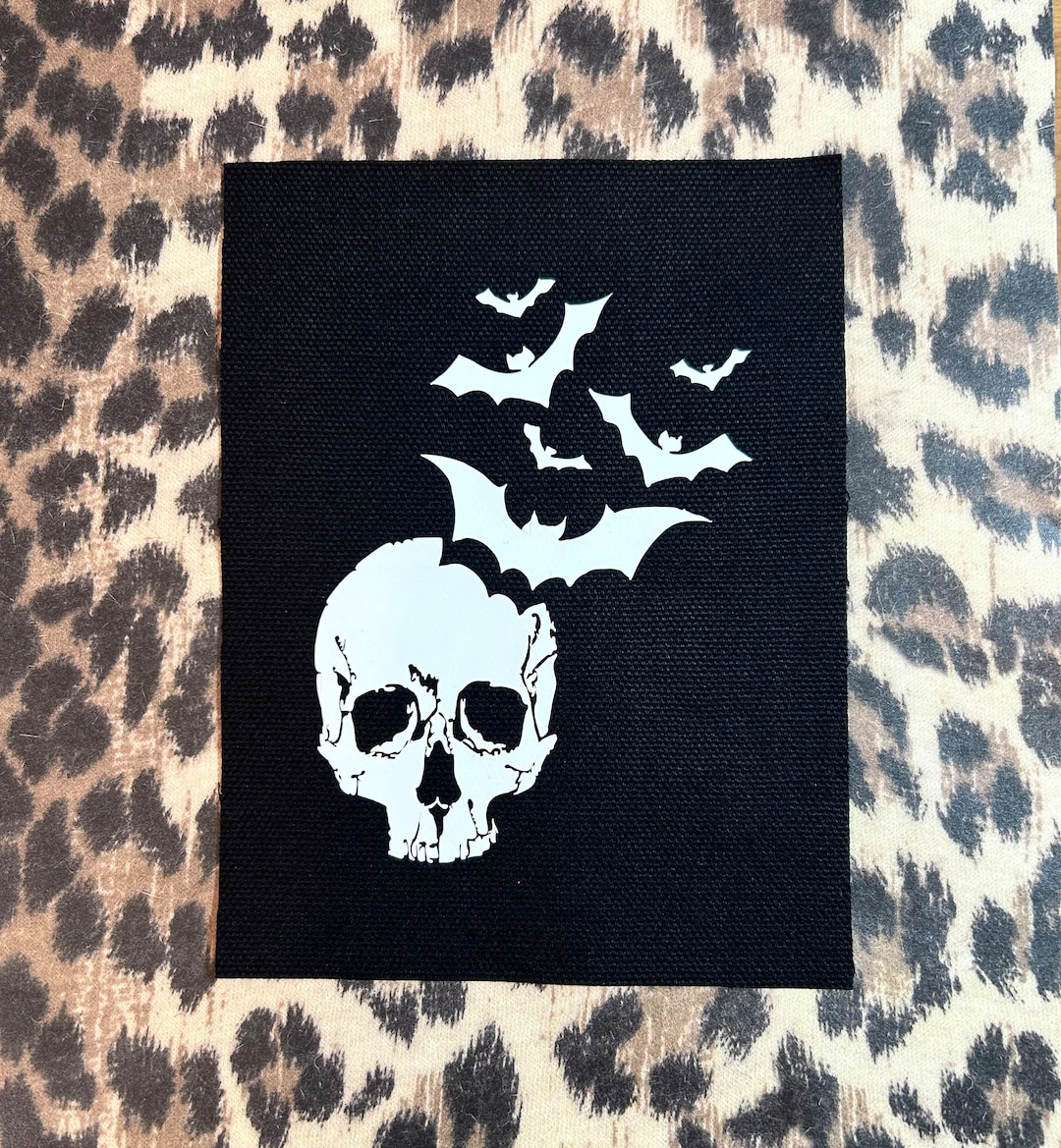 Skull Bats Patch - Punk Patches - Goth Patch - Skull Patches for Battle ...
