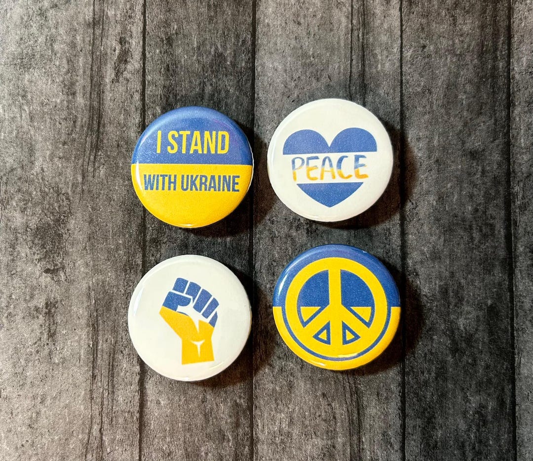 I Stand With Ukraine Pins - Anti-war Pin Ukraine Peace Buttons - Anti ...