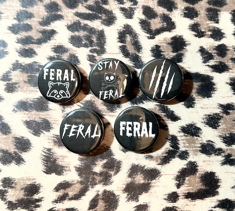 Stay Feral Pin - Feral Button - Crust Punk Pins, Folk Punk Pins ...