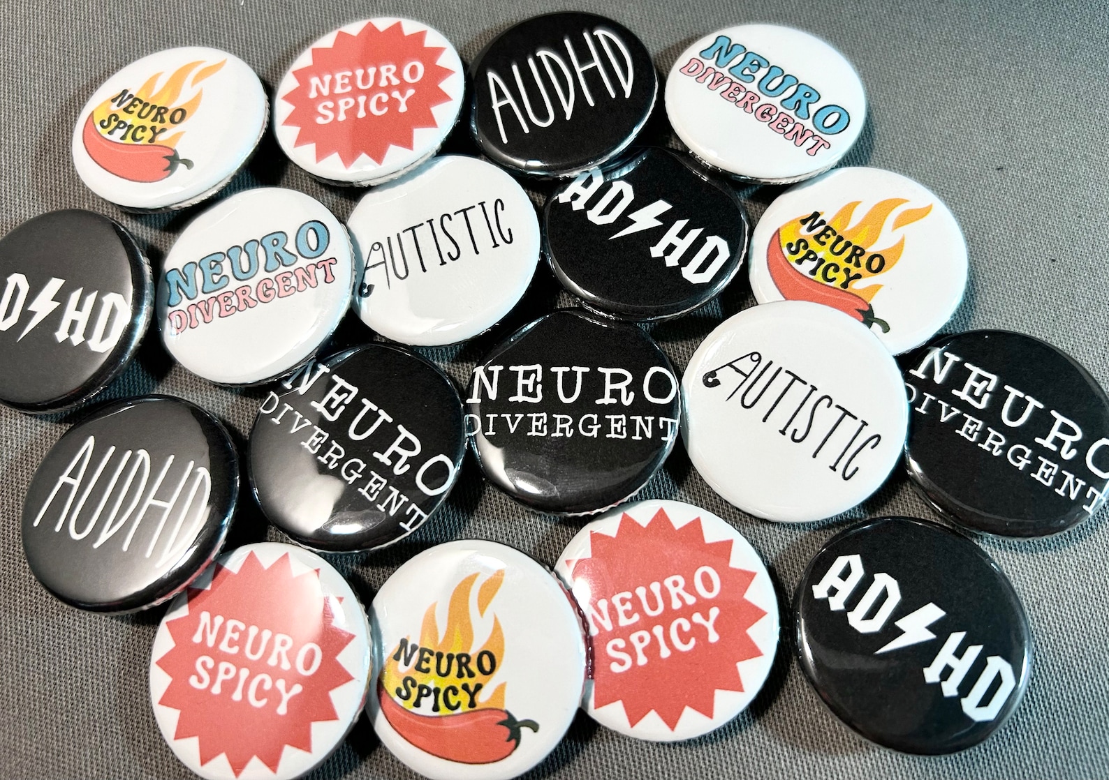 Neurodivergent Pins - Autism Punk Pins - Neurospicy Button - ADHD ...