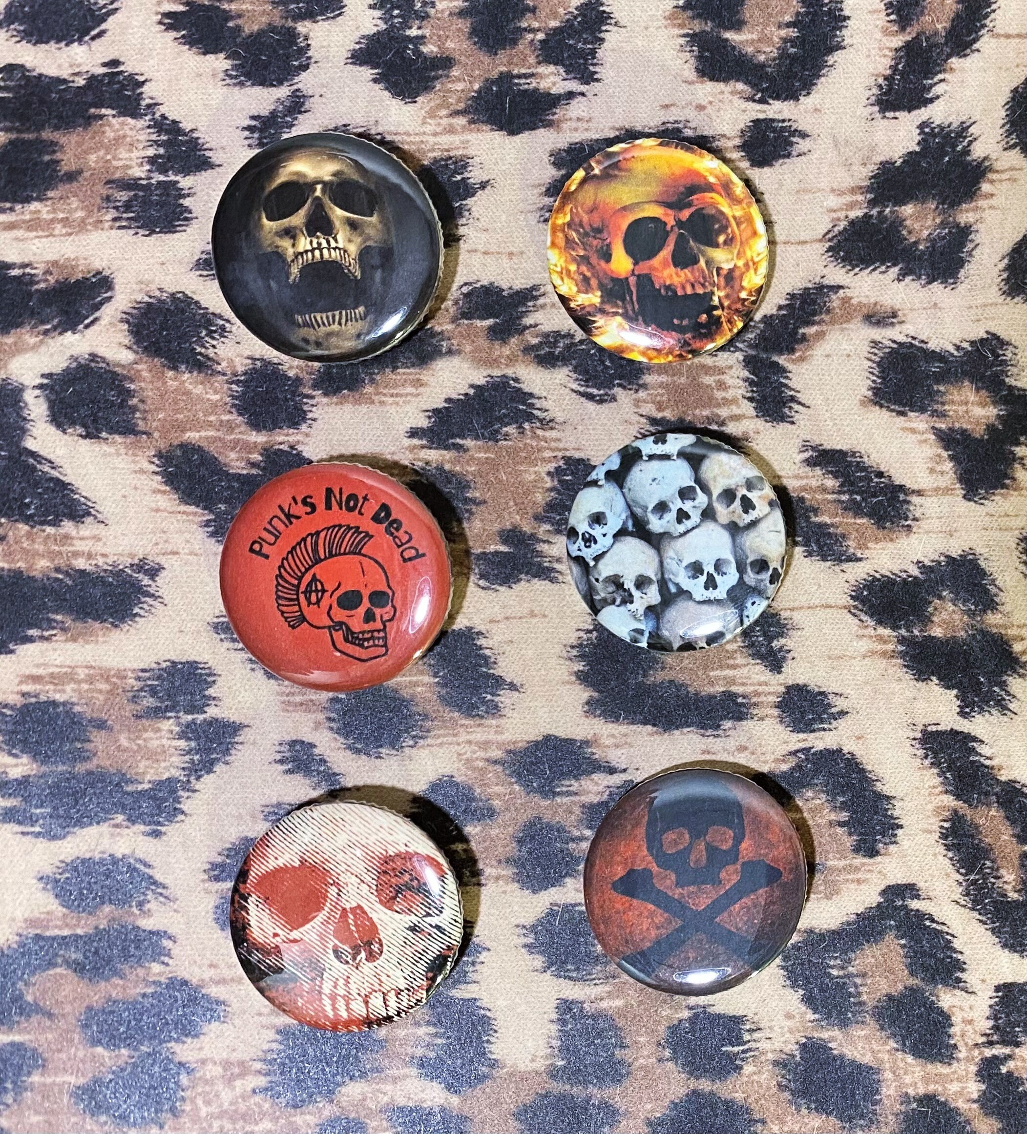 Punk Pins - Pinback Punk Buttons - Skull Punk Pins - Punk's Not Dead ...