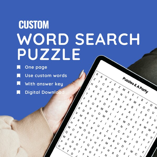 Custom Word Search - Etsy