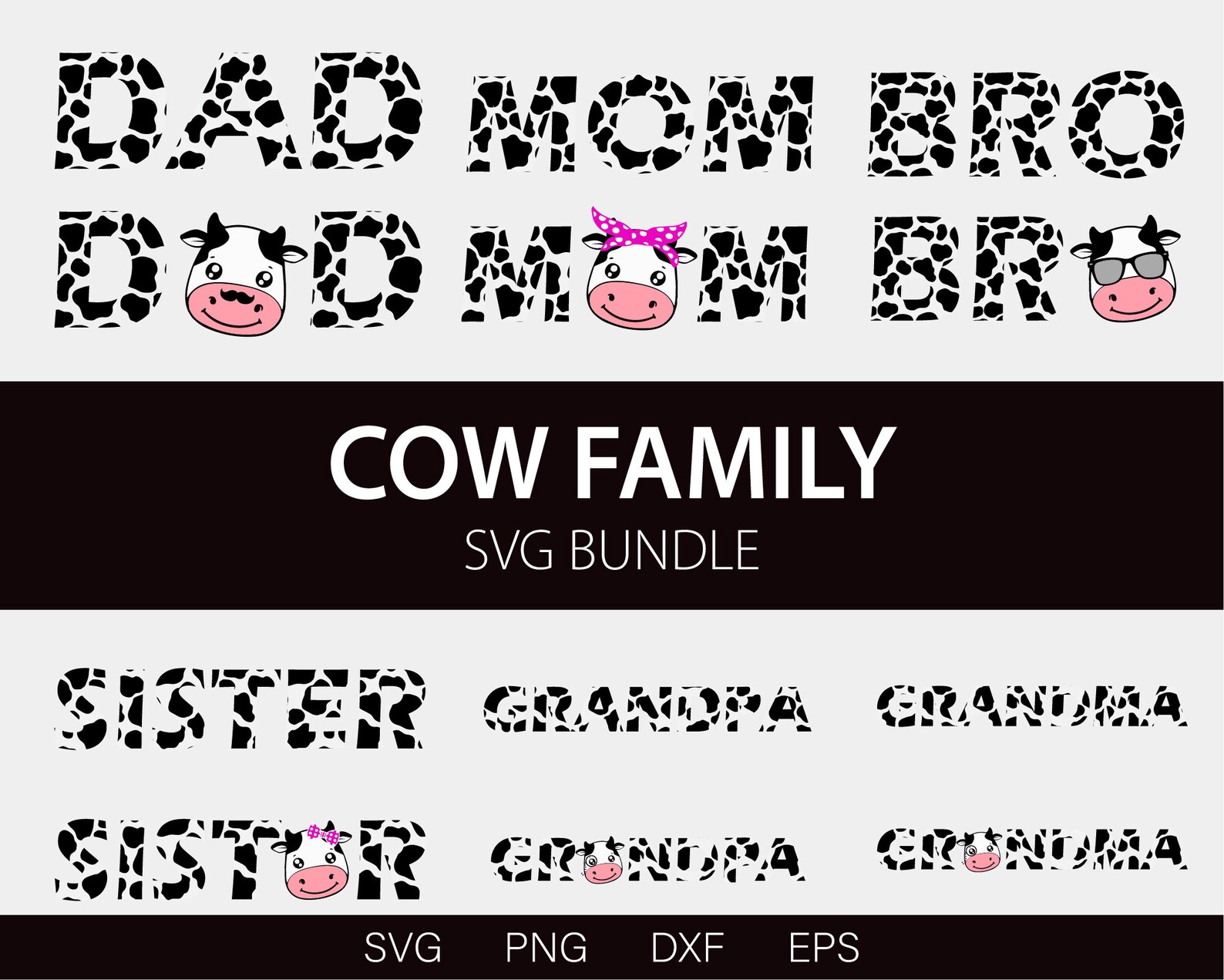Cow Family Svg Cow Print Svg Cow Dad Svg Cow Mama Svg Cow - Etsy Canada