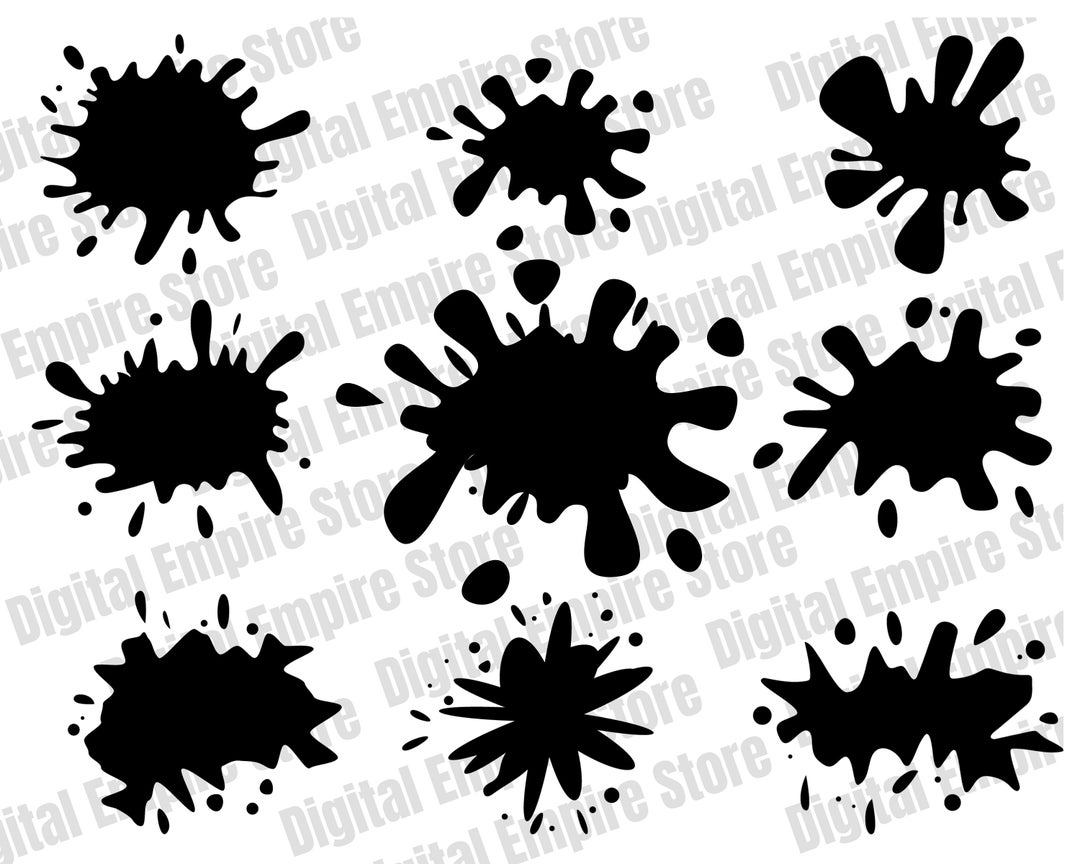 Paint Splatter SVG, Bundle, Paint Splats Svg, Paint Svg, Clipart ...