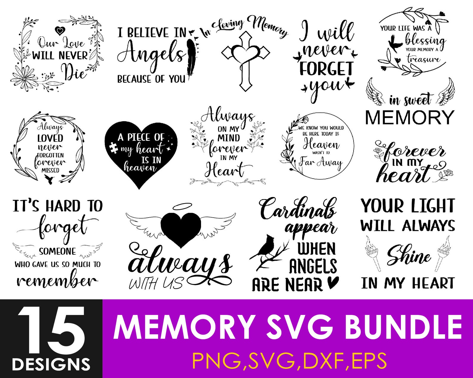 Memorial Svg Bundle Memorial Quotes Svg Rest in Peace Svg - Etsy UK