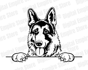 German Shepherd 24 Peeking Smiling Dog Breed K-9 Pet Police Cop Law ...