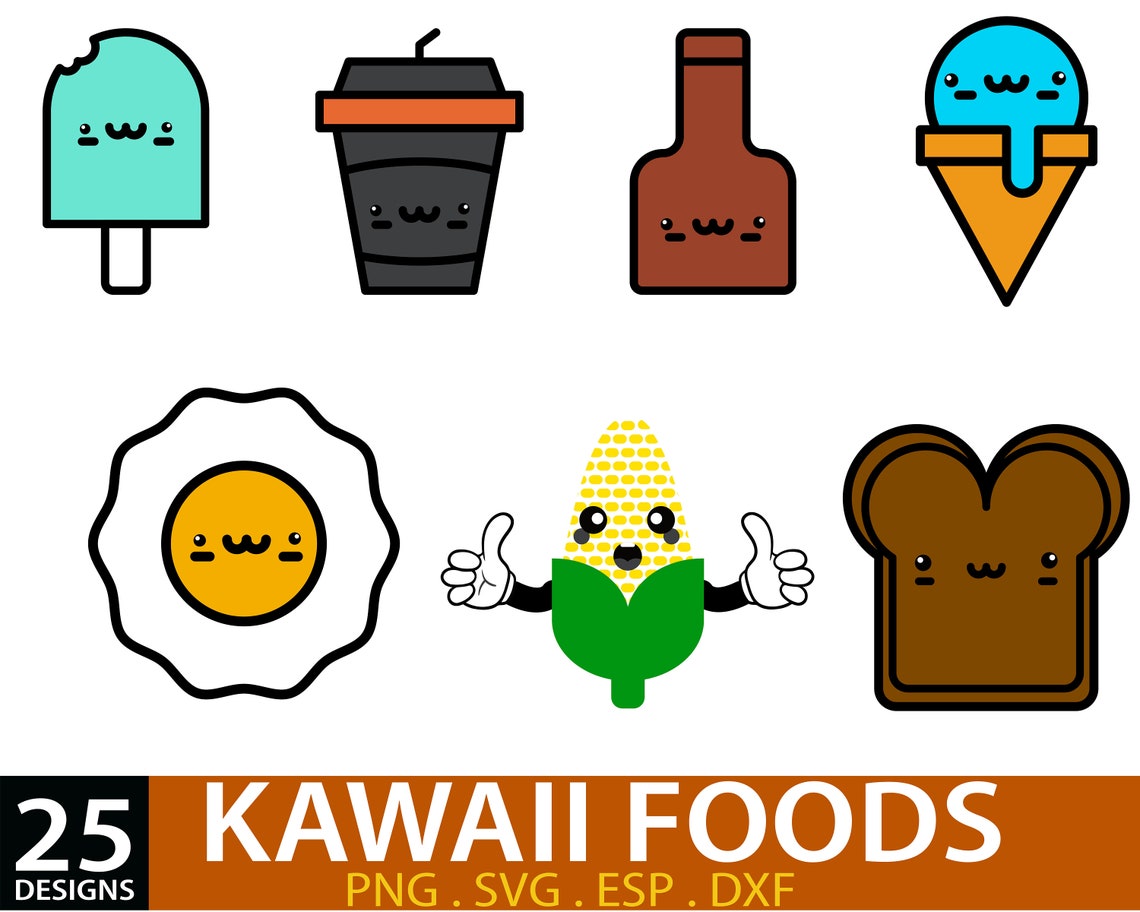 Kawaii Food SVG Bundle Food Svg Bundle Friendship Best - Etsy