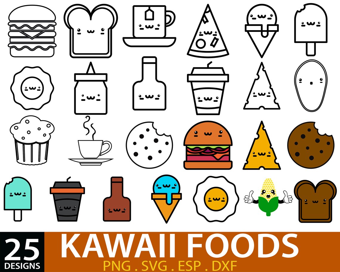 Kawaii Food SVG Bundle Food Svg Bundle Friendship Best - Etsy