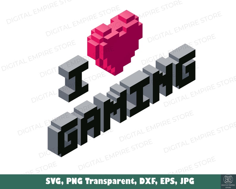 Minecraft SVG I Love Gaming Gamer Svg Svg Files for - Etsy