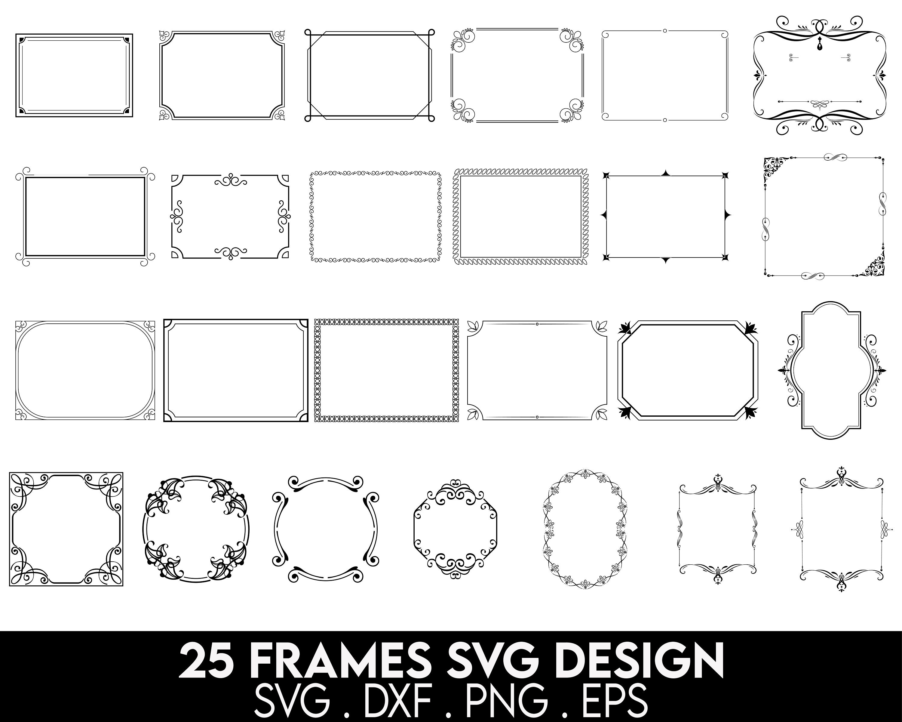 Frame SVG Bundle Circle Frame Svg Vintage Frames Svg Floral - Etsy