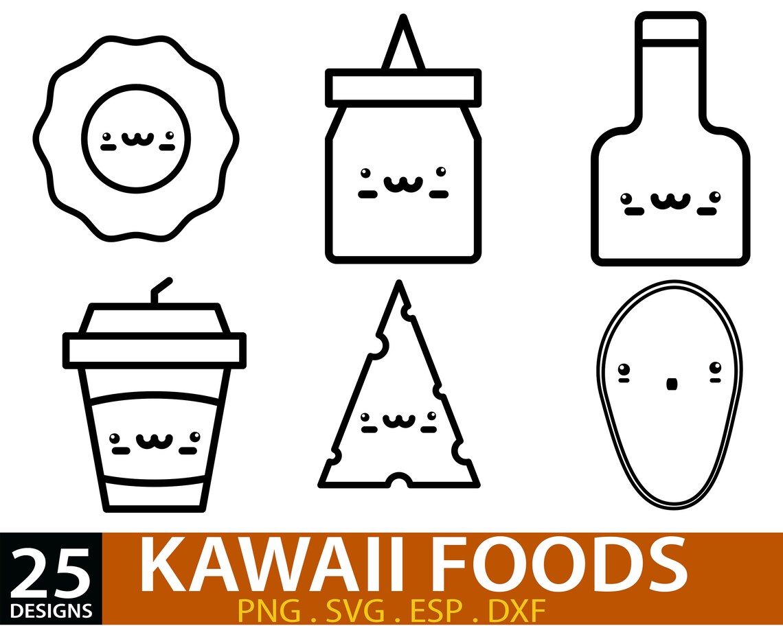 Kawaii Food SVG Bundle Food Svg Bundle Friendship Best - Etsy
