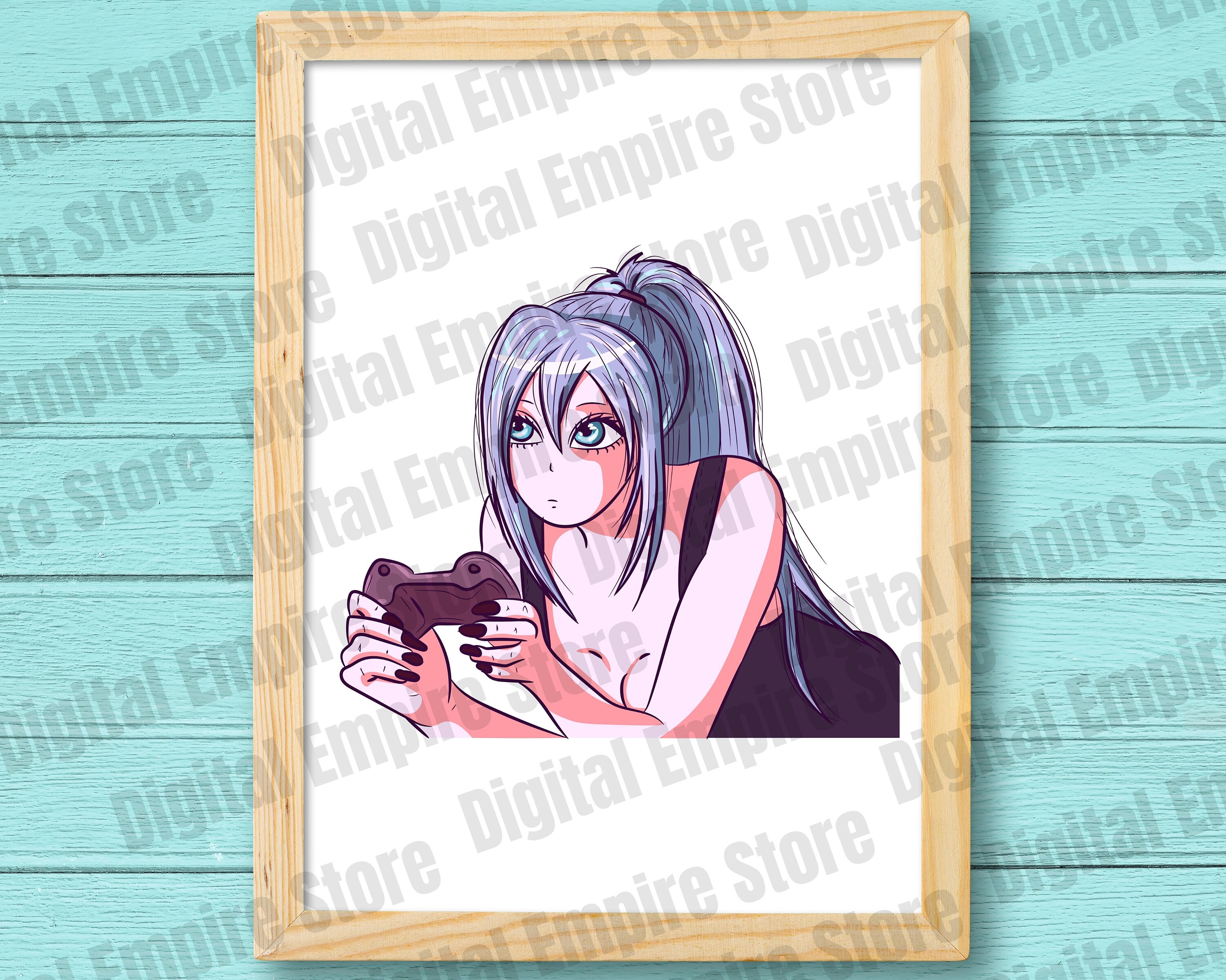ANIME GAMER GIRL - Waifu- Svg - Svg, Eps, Dxf, Png, Jpg, Pdf Dateitypen ...