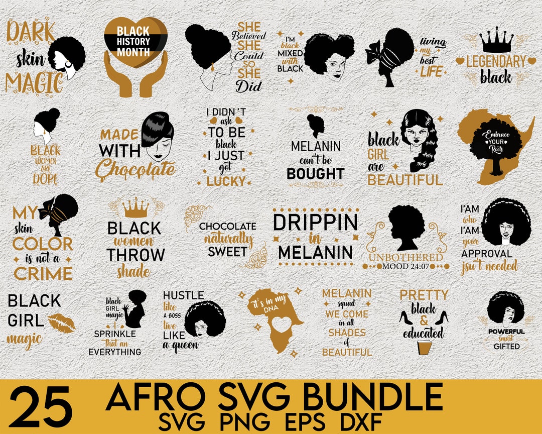 Afro Svg Bundle, Afro Girl Svg, Afro Man Svg, Afro Lady Svg, Afro Queen ...
