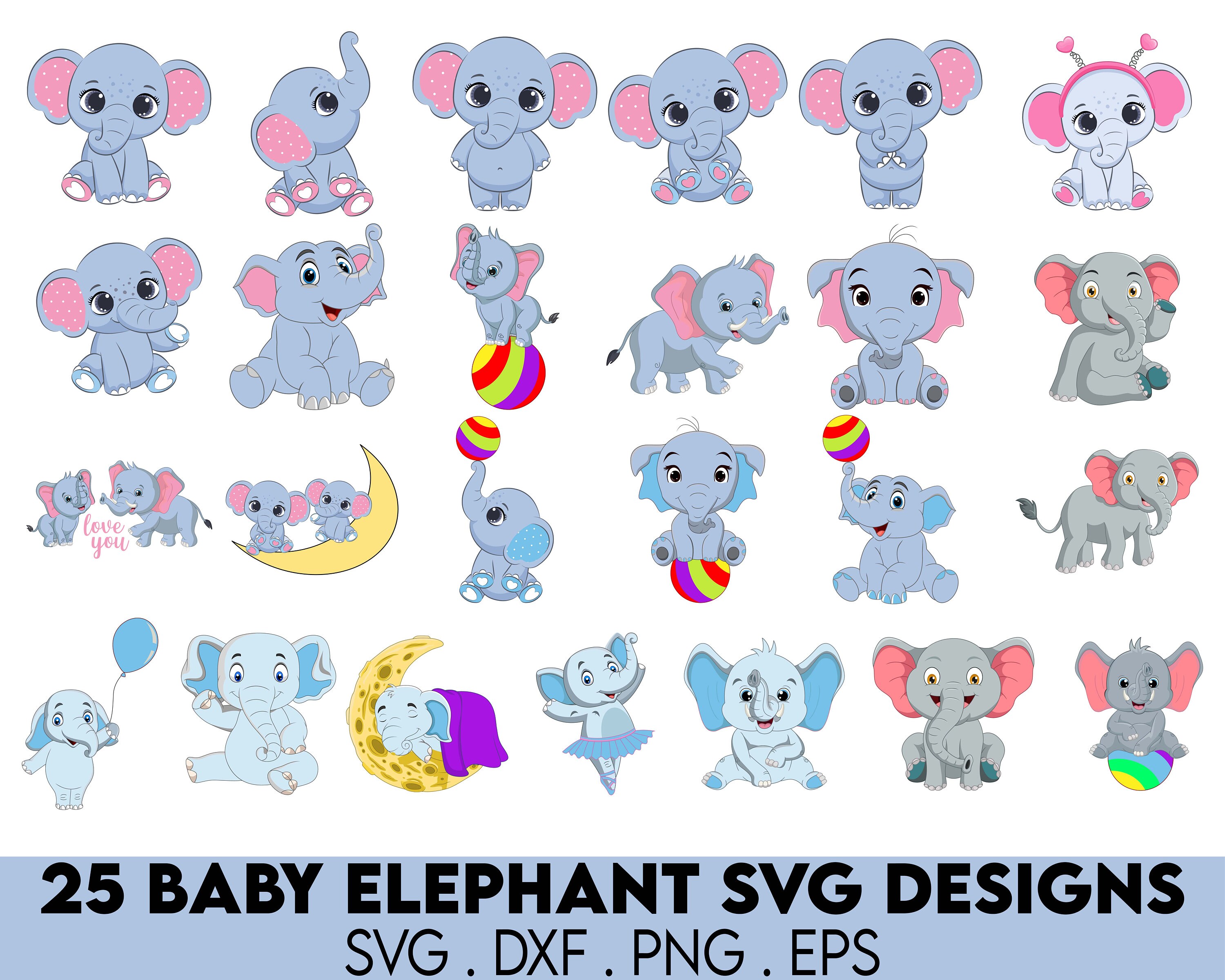 Baby Elephant SVG Bundle, Baby Svg Bundle, Elephant Girl, New Baby Svg ...