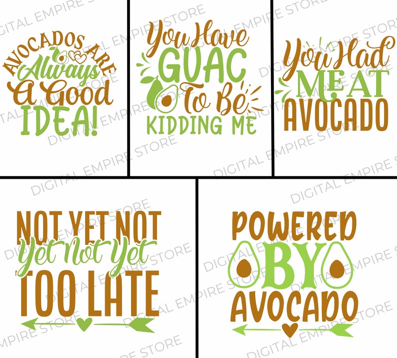 Avocado Quotes Svg Bundle Avocado Lovers Svg Files for Cricut Quotes ...