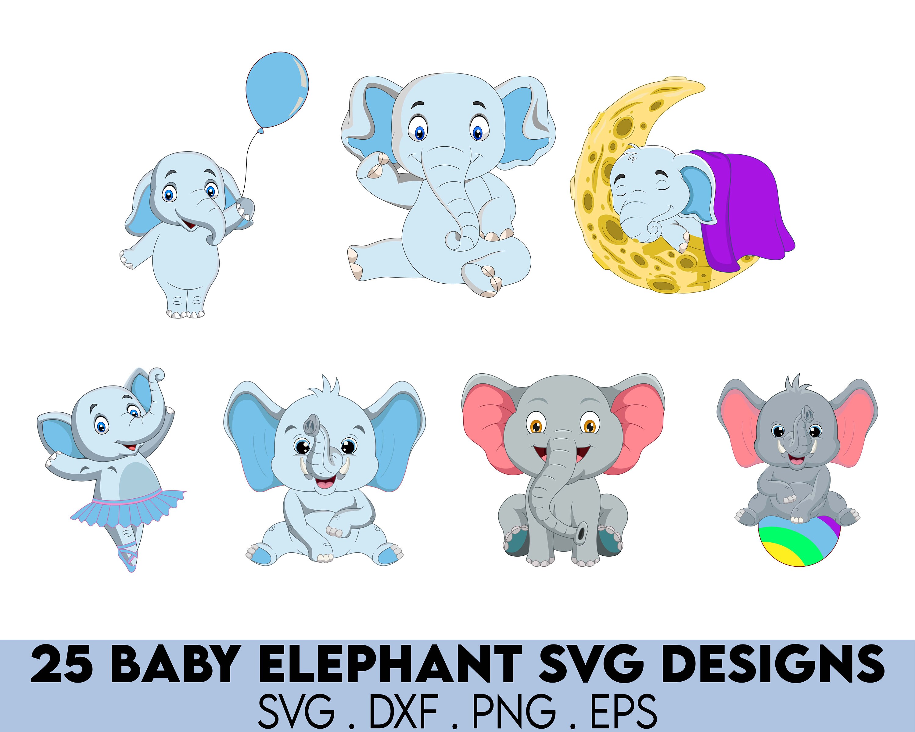 Baby Elephant SVG Bundle, Baby Svg Bundle, Elephant Girl, New Baby Svg ...
