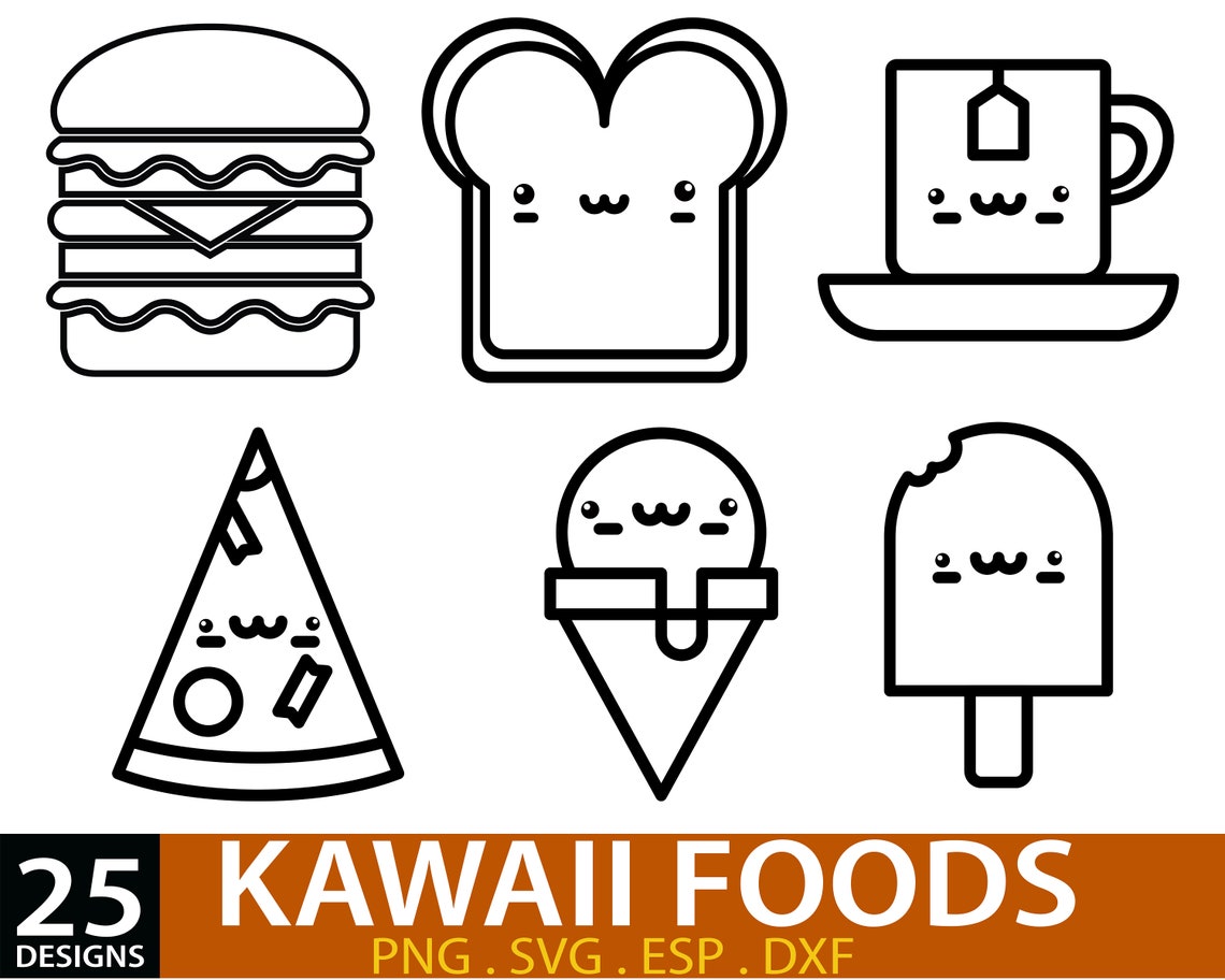 Kawaii Food SVG Bundle Food Svg Bundle Friendship Best - Etsy