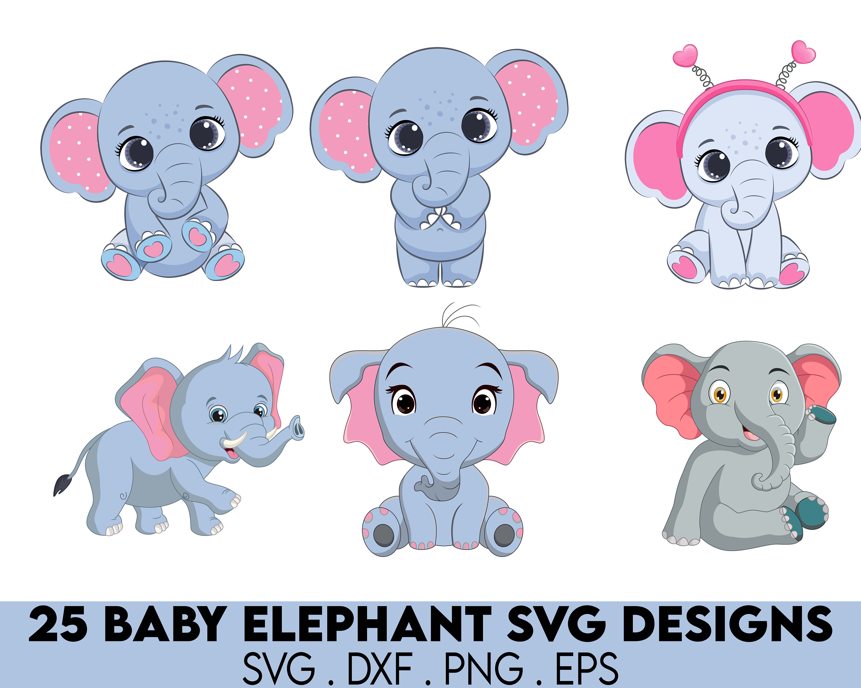 Baby Elephant SVG Bundle, Baby Svg Bundle, Elephant Girl, New Baby Svg ...