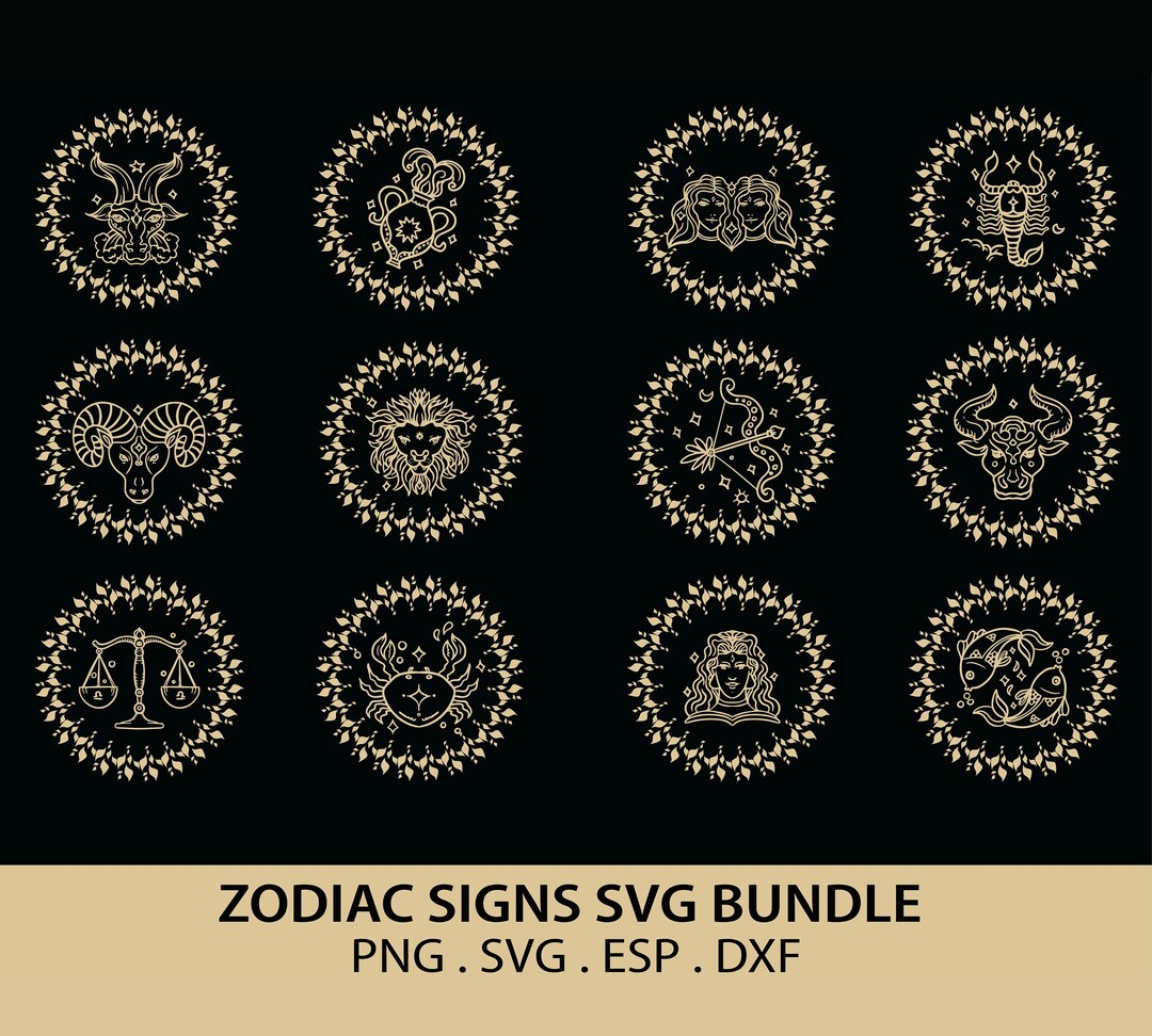 Zodiac Signs SVG Zodiac Clipart Horoscope Bundle Svg Zodiac - Etsy