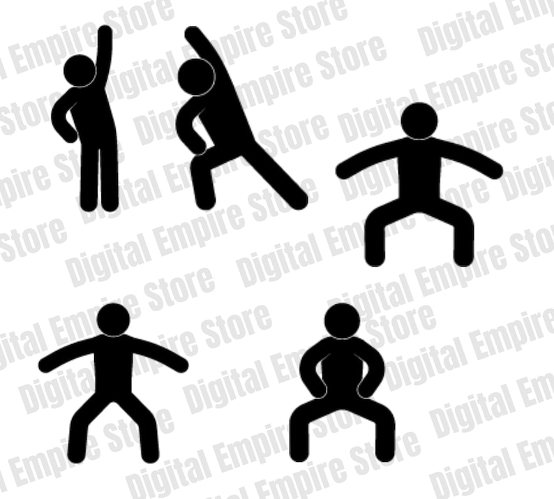 20 Stick Men Exercise and Movement SVG Bundle Cricut - Etsy