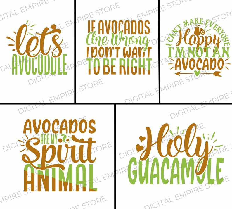 Avocado Quotes Svg Bundle Avocado Lovers Svg Files for Cricut Quotes ...