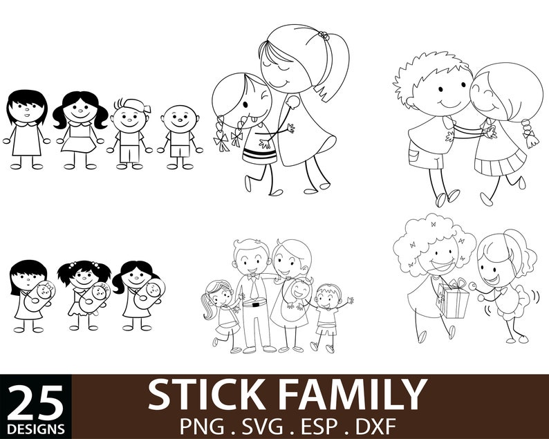 Stick Family Svg Bundle, Stick Family Cut Files, Stick Family Clipart ...