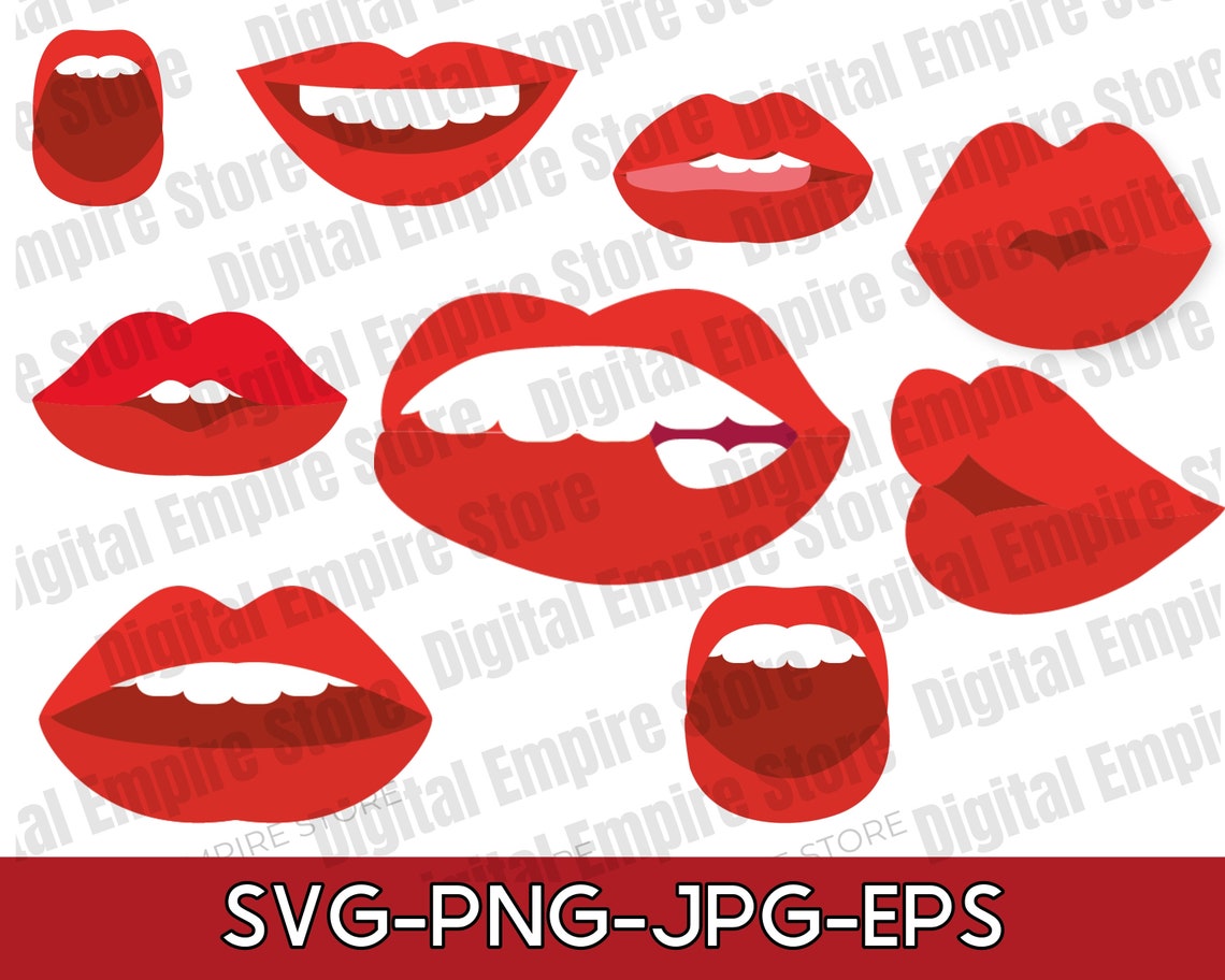 9 Mouth and Lips Variations SVG Bundle Lip Bite SVG Mouth - Etsy UK