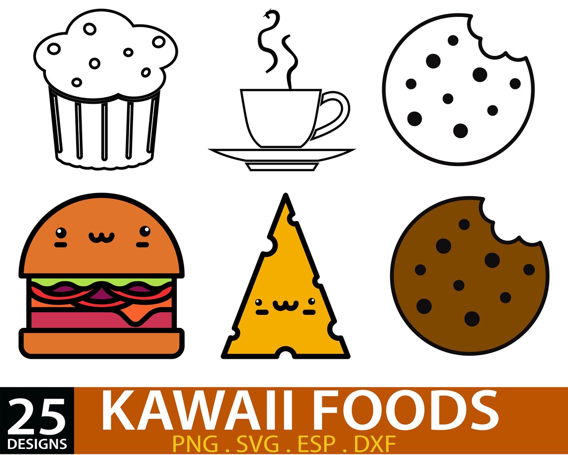 Kawaii Food SVG Bundle Food Svg Bundle Friendship Best - Etsy