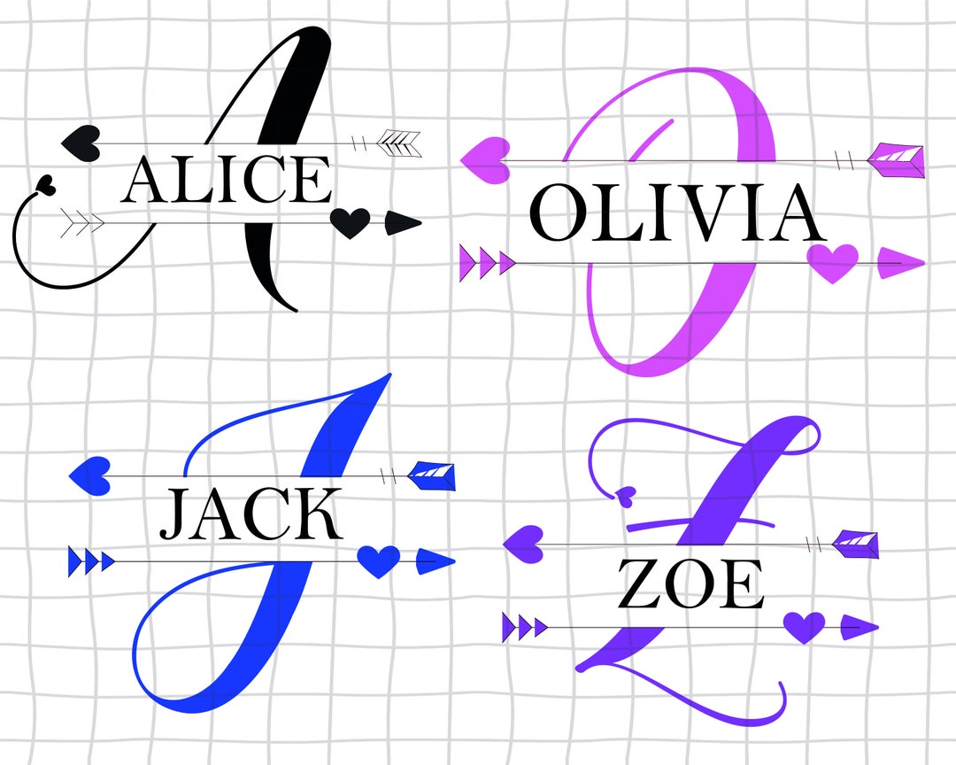 Split Love Monogram Alphabet SVG, DXF, PNG, Eps, Jpg Split Monogram ...