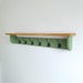 GREEN COAT RACK With Shelf (dark Wax, 10cm Deep), Shelf With Hooks ...