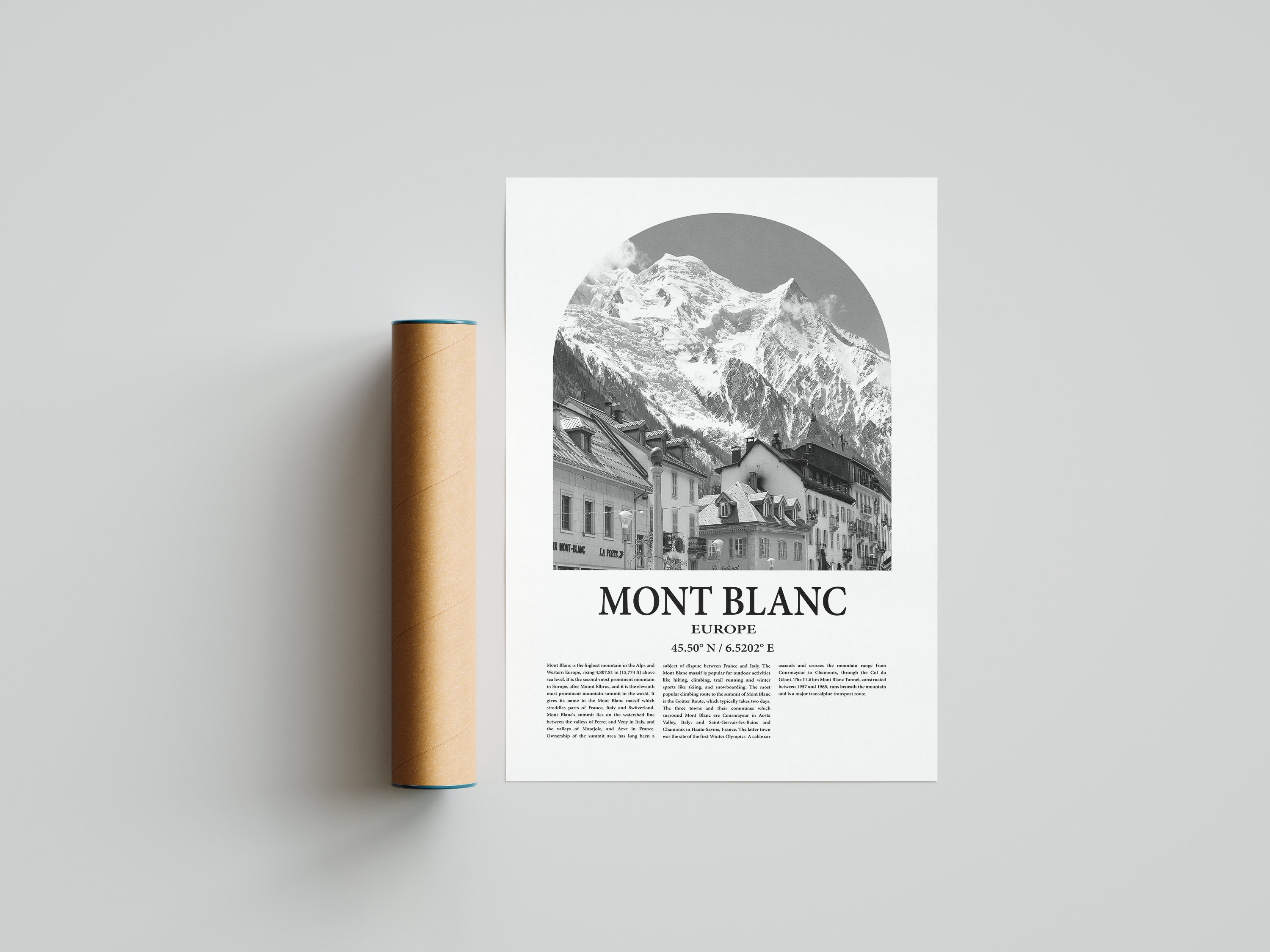 Mont Blanc Poster, Mont Blanc Art Print, Mont Blanc Travel Print Black ...