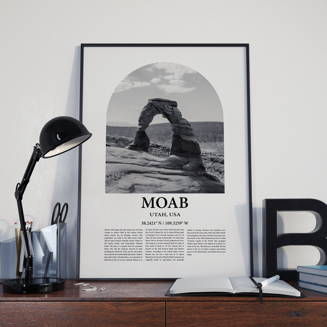 Moab Poster Inspired Newspaper, Moab Print, Moab Photo, Moab Artwork ...