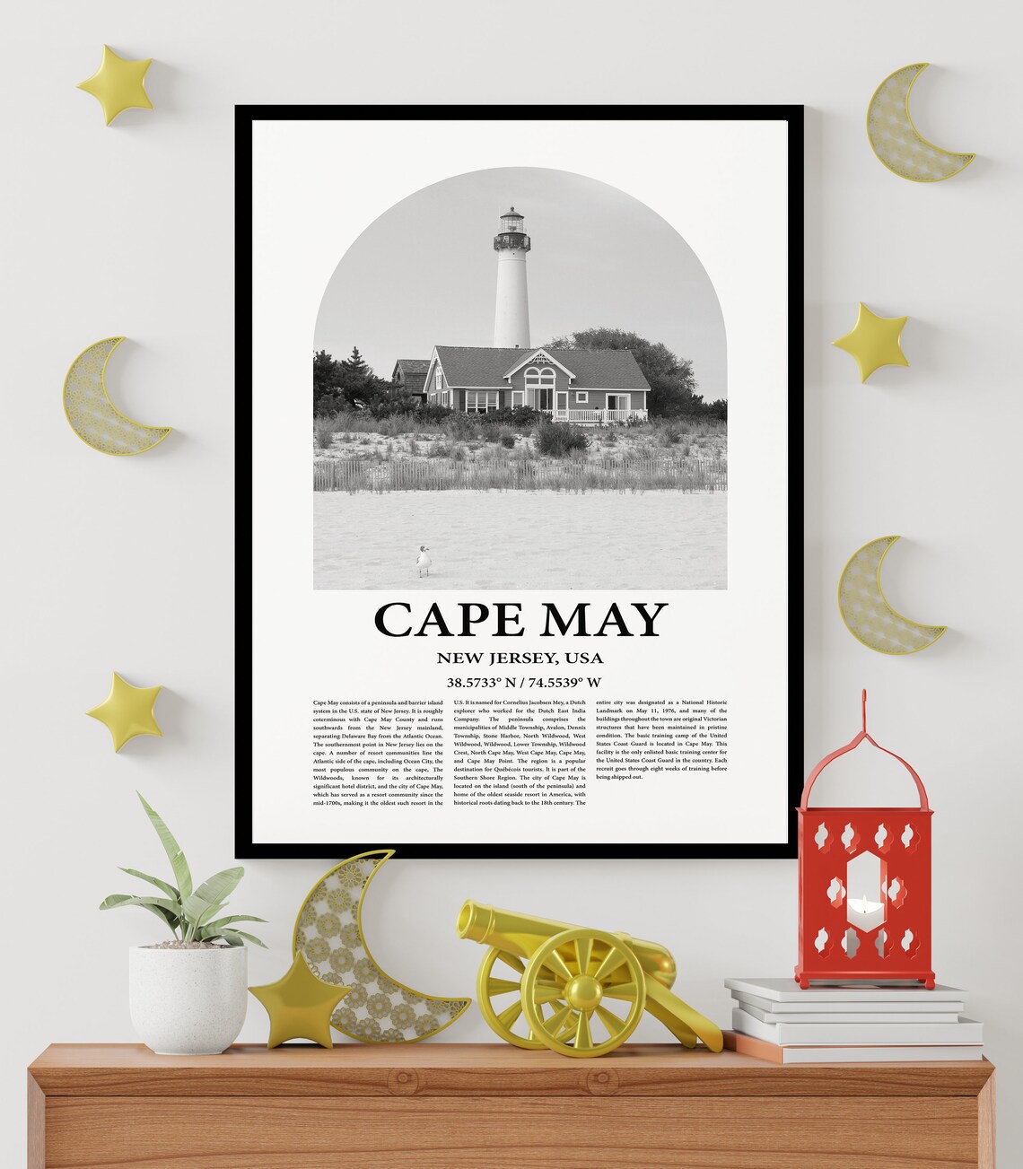 Cape May Poster Inspired Newspaper Cape May Black and White - Etsy